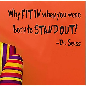 Removable Vinyl Quotes Why FIT in When You were Born to Stand Wall Decals Home Art Decor Sayings Words Lettering Wall Stickers Murals for Nursery Room Kids Room Bedroom Classroom