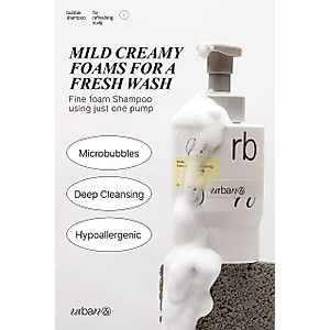 URBANAND Bubble Shampoo | Hair Breakage Repair & Scalp Care Cleansing Shampoo | Korean Beauty Hair Care Dry Scalp Shampoo w/Green Propolis & Cica Complex for Hair Shine & Scalp Revival (16.9oz)