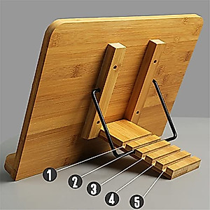 GELTDN Adjustable Reading Tablet Computer Bookshelf Foldable Shelf Book Page Fixed Kitchen Book Shelf Wood for Students