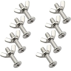 TAODAN 10PCS Stainless Steel Large Flat Head Screws M6x30 1/4 x 1-1/4 Sidewalk Bolts with 10 Wing Nuts