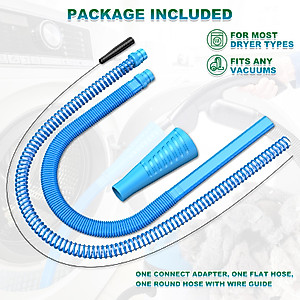 Sealegend 2 PCS Dryer Vent Cleaner Kit Vacuum Hose Attachment,Washer and Dryer Lint Remover, Dryer Cleaning Tools Hoses with Adapter