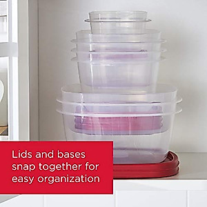 Rubbermaid 16-Piece Food Storage Containers with Lids and Steam Vents, Microwave and Dishwasher Safe, Red