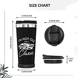 I'm not old I'm Classic Insulated Mug, 13.5 Oz With Lid Vacuum Stainless Steel Coffee Mug, For Travel Office School Camping