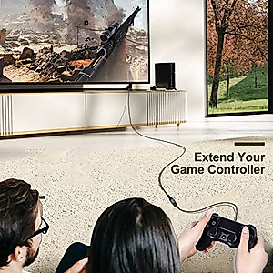 Cvavot USB Extension Cable, (2 Pack 6.6FT+6.6FT USB 3.0 Extension Cable Male to Female Extension Cord USB Cable Durable Braided Fast Data Transfer Compatible with USB Keyboard,Mouse ect(Grey)