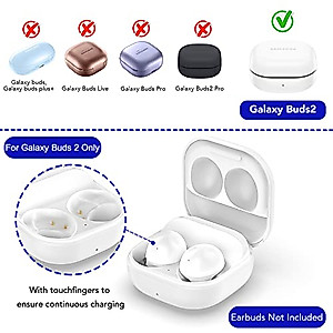Wired Charging Case Compatible with Samsung Galaxy Buds 2, Replacement Charger Case Dock Station for Galaxy Buds 2 Bluetooth Earbuds (White)