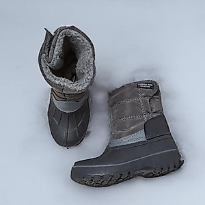 LONDON FOG Jett Waterproof Boys, Girls & Toddler Snow Boots for Kids - Insulated Warm Fleece Lined Girls & Boys Winter Boots - Black, 6 Toddler