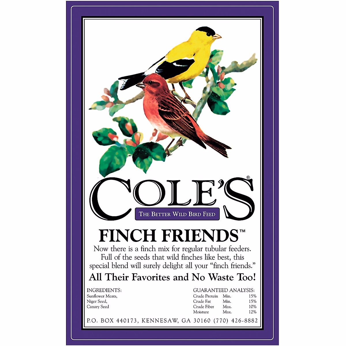 Cole's FF20 Finch Friends Bird Seed, 20-Pound