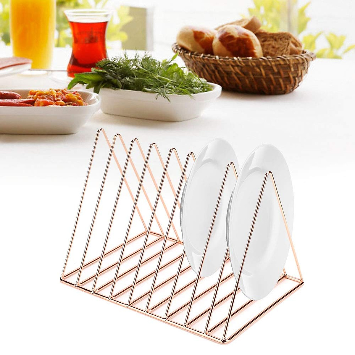 Pan Organizer,Plate Organizer for Cabinet,Cutting Board Organizer,Kitchen Organizer for Plates,Dishes Bowl Utensils Storage Rack Drainer Shelf