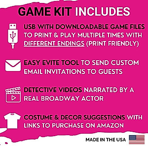 Murder at The Roller Rink: an 80s Teen Murder Mystery Game | Flexible 4-20+ Players | in-Person & Virtual Game Play Instructions | USB with Printable Files