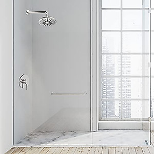 Design House 841494-SN 90-Degree 14.5-inch Steel Arm and Flange for Wall-Mounted or Fixed Rain Shower Head, Satin Nickel