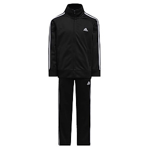 adidas baby boys Tricot Jacket & Clothing Pants Set, Adi Black, 7 US
