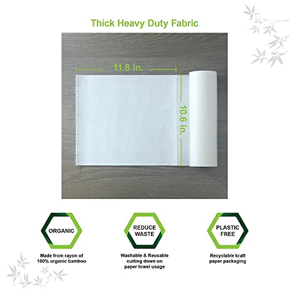 ANJIA® Reusable Bamboo Towels (2-Roll Set), 70 Sheets, A Wash Bag Included - Great as Regular Paper Towels, Microfiber Cleaning Cloth, Swedish Dishcloths and Cleaning Rags - Eco Friendly Products