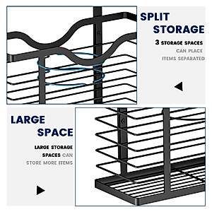 Carwiner Hair Dryer Holder, 2PC Hair Tool Organizer, Blow Dryer Holder, Adjustable Height Bathroom Cabinet Organizer Tray for Hair Dryer Straightener, Curling Irons Storage Wall Mounted/Cabinet Door