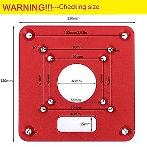 PIAOPIAONIU 1 Pcs Universal Aluminum Router Table Insert Plate Trimming Machine Flip Board for Woodworking Benches Router Table Plate