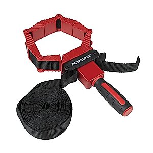 POWERTEC 71122 Deluxe Polygon Quick Release Band Clamp | Woodworking Frame Clamping Strap Holder