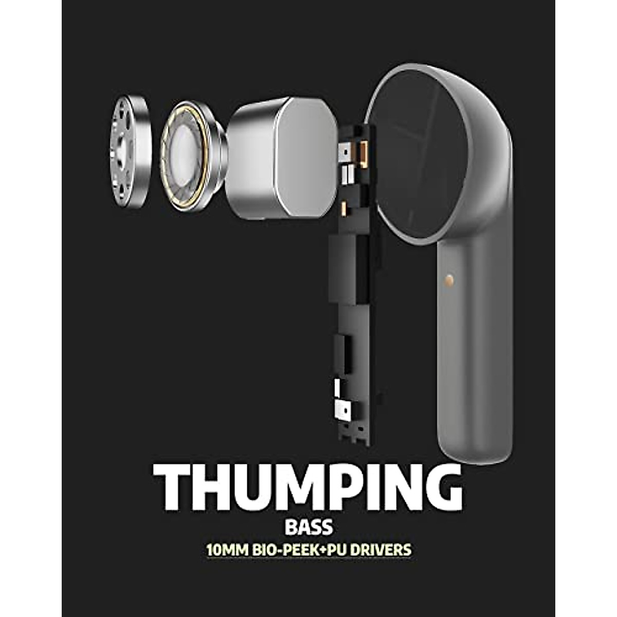 Wireless Earbuds, Active Noise Cancelling, 20 Hours Playtime, Workout Sweat Resistant, Touch Control (Gray)