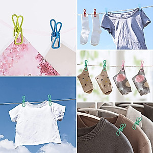 50pcs 2.2 Inches Colored Clothes Pins Waterproof Metal Chip Clips Steel Clip for Food Bag, Chips Bag, Paper