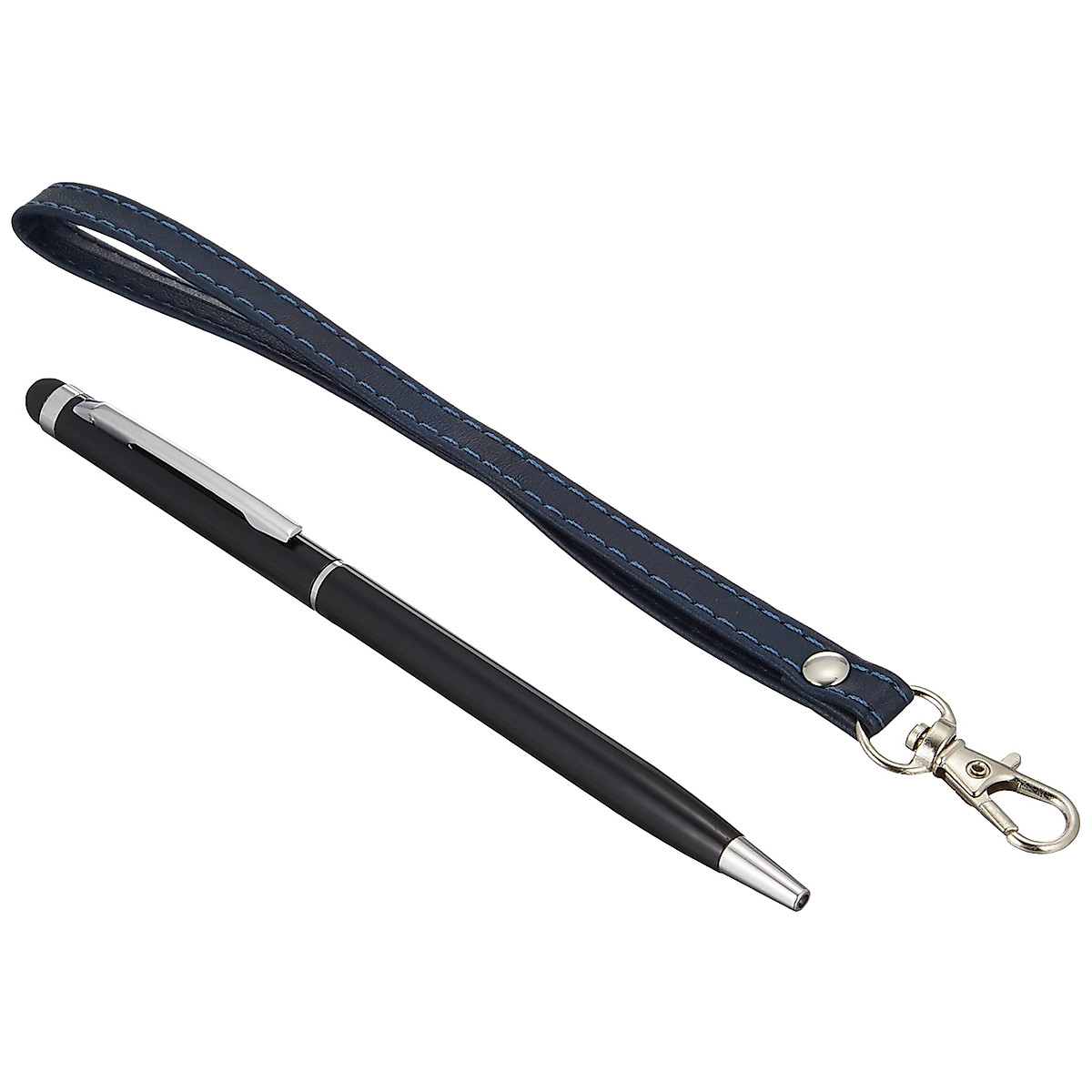 Glow Co., Ltd. iPhone 11 Pro Max Notebook Type Case with Strap, Navy, Tempered Glass & Stylus Pen Included 406-3-04