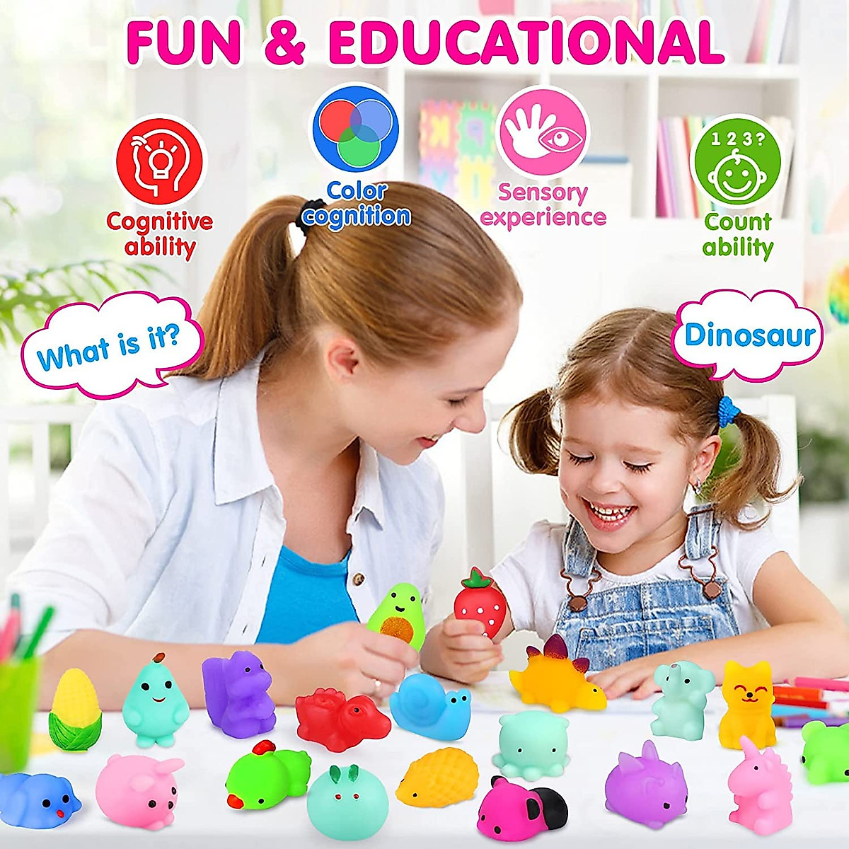 LUDILO Squishies 40Pcs Mochi Squishy Toys Kawaii Mini Squishy Kids Party Favors Easter Egg Fillers Treasure Box Toys Classroom Prizes Valentine Gifts Stocking Stuffers Birthday Gifts Boys Girls,Random