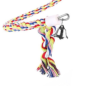 Bvanki Bird Rope Toys,49 inch Long Parrot Bungees Rope Toys, Large Medium and Small Parrot Toys Spiral Standing Toys (Medium 49 Inch)