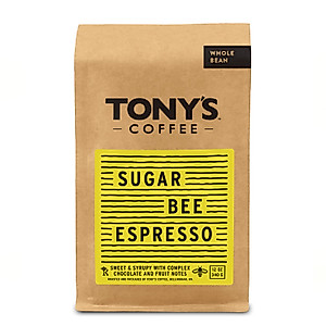 Tony's Coffee, Sugar Bee Espresso (12oz), Medium Roast Whole Bean Coffee