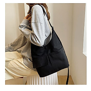 Crossbody Bags for Women Canvas Tote Bag Large Hobo Bag with Multiple Pockets Handbags Adjustable Messenger Shoulder Bag