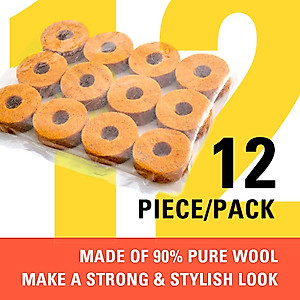 Stage Rocker Orange Wool Cymbal Felts, 12pcs – pack, Cymbal Replacement Accessories, Premium Felts, SRFTOG-12