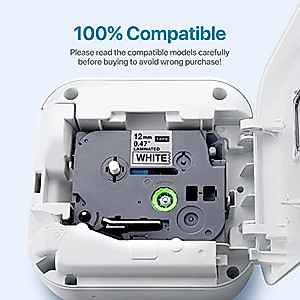 Filery 4-Pack Label Maker Tape for Brother TZe-231 TZ-231 Laminated P-Touch Label Maker Tape, for Model PT D200 D210 H100 1880, Compatible Label Tape Replacement, 12mm 0.47 Inch Black on White