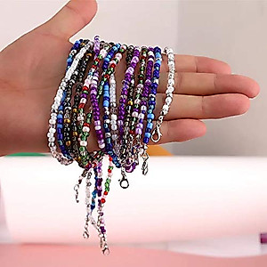 5 Pack Multifunction Glasses Lanyard,Premium Beaded Eyeglass Necklace Chain Cord, Eyeglass Beaded Chains and Cords, Comfortable and Convenient, Suitable for Women, Kids, Elderly