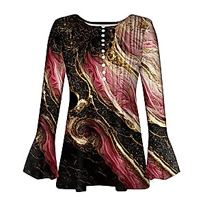 Womens 3/4 Length Sleeve Tops Womens 3/4 Sleeve Tops Casual Blouse Pink V Neck T Shirts for Women Bluey Button Down Shirt Floral Corset Tops for Women V Neck Blouse,Black,Small