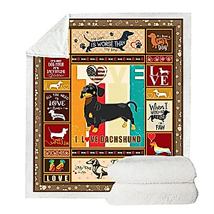 CYREKUD Dachshund Dog Blanket Throw,Dachshund Gifts for Women, Dachshund Gifts for Dachshund Lovers,Dachshund Christmas Decor,Super Soft Warm Cozy Dog Blanket for Couch Sofa Bedroom 50''x 60''