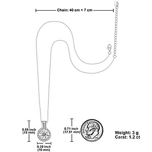 Coodilor Necklace for Women 925 Sterling Silver Pendant Necklace 18K White Gold Necklace 1.2ct Moissanite Three Wearing Styles cubic zirconia Necklace LED Light Gift Box
