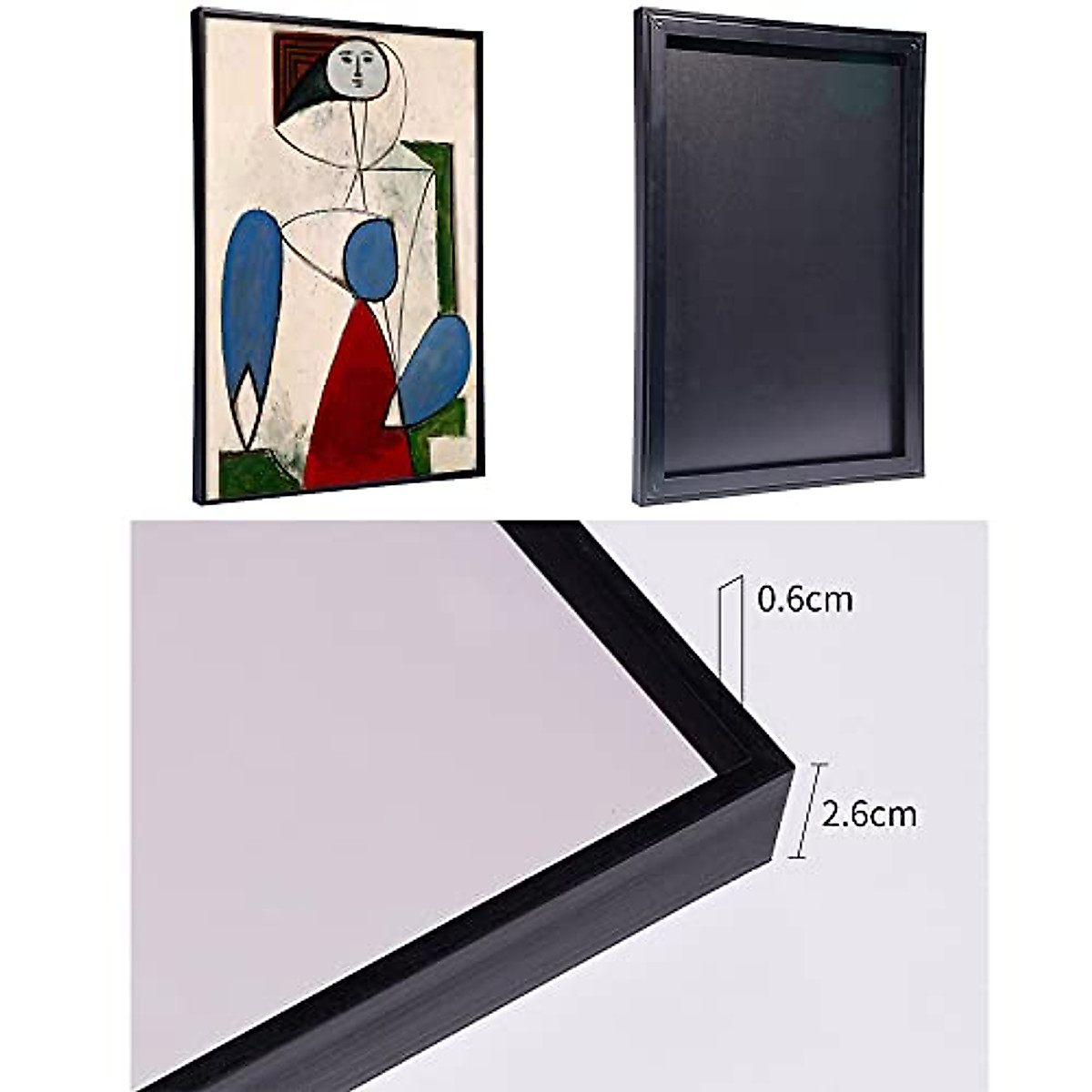 Wall Art Canvas Wall Art Framed Wall Art Simple Abstract Wall Art 24 "X 32" Black Frame 3 Piece Suite Suitable For Living room Bedroom Bathroom Dining Room Kitchen Office Wall Decor Aesthetic Wall Art (grey, 24 "X 32" X 3 pieces)