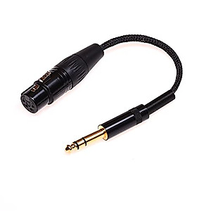 GAGACOCC Silver Plated 1/4 6.35MM Male to 4 Pin XLR Female Balanced Headphone TRS Audio Adapter