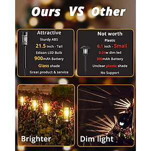 DOESLAG Solar Pathway Lights, 8 Pack Solar Lights Outdoor Waterproof, Glass Solar Landscape Lights Outdoor Garden Lights for Yard Walkway Driveway, Auto On/Off, Easy-to-Install