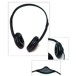 Soundnetic SNCCV Classroom Stereo Headphones with Leatherette Earpads and Volume Control, Black, Count of 10, Pack of 1