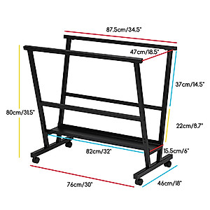 MEEDEN Art Print Rack - Art Drying Rack with Rolling Casters - Metal Print Display Rack for Artworks, Posters, Prints - Black