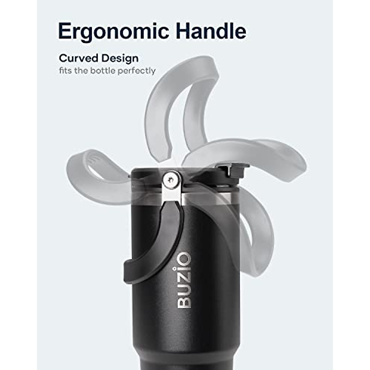 BUZIO 30 oz Tumbler with Handle, Insulated Tumbler with 2-in-1 Lid and Straw, Stainless Steel Vacuum Insulated Iced Coffee Tumbler Cup Water Bottle for Water, Iced Tea or Coffee, Smoothie