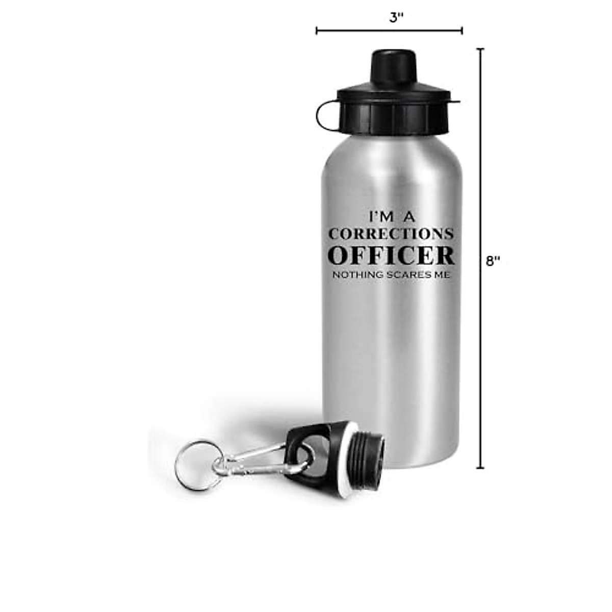 Im a Corrections Officer Water Bottle Tumbler 20oz Reusable Drinkware - Funny Gifts for Prison Correctional Detention Jailer Penal Jail Guard Thin Gray Line Cute Gag - Nothing Scares Me