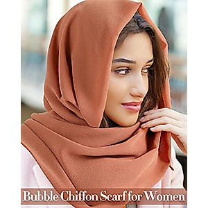 Wesiti 12 Pcs Women Chiffon Silk Scarf Shawl Wrap Soft Lightweight Solid Color Chiffon Hijab Scarf Long Fashion Scarves(Stylish Colors)