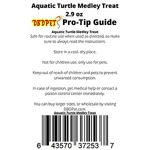 Fluker's Aquatic Turtle Medley Treat Food 2.9oz - Includes Attached DBDPet Pro-Tip Guide