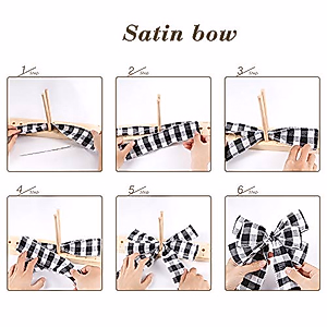 Ackitry Extended Bow Maker for Ribbon for Wreaths, Wooden Ribbon Bow Maker for Christmas Bows, Hair Bows, Corsages, Various Crafts