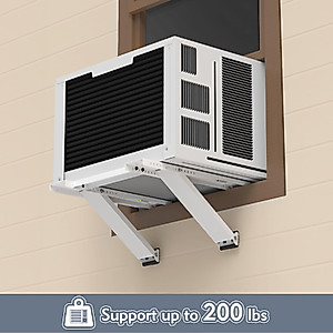 Flamorrow Window Air Conditioner Support Bracket, No Drilling or Tools Required, Drillless Easy Install AC Mount, Heavy Duty Window AC Bracket Fits Single or Double Hung Windows, Holds Up to 200lbs