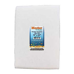 Master Pet Supply Premium Aquarium Filter Pad, Cut to Fit 10" by 30" Micron Filtration Media for Freshwater, Saltwater Aquariums, Fish Tanks, Koi Ponds, Terrariums, Reefs - Clean Crystal Clear Water