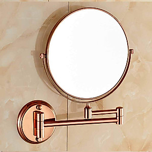 KARAOT Round Mirrors for Walls, 3X Magnification, Normal Double-Sided Bathroom Vanity Mirror Swivel, Extendable Folding, 360° Free Rotation, for Shaving, Makeup