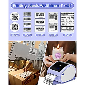 Bluetooth Shipping Label Printer 4X6 - Wireless Thermal Label Printer for Shipping Packages & Small Business - Thermal Shipping Label Printer Support with Phone, Compatible with Etsy , Shopify, UPS