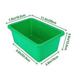 DAJAVE 6 Pack Small Multi-Purpose Plastic Storage Bins, Stackable Cubby Bin Storage Bins Storage Cubbies for Classroom Home Nursery Toys Organizers