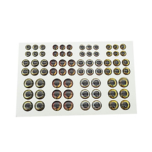 HTHYLURE 216 PCS Fishing Lure Eye Self Stick Lizard Reptile 3D 4D Eye Fly Tying Variety Simulation Making Fly Tying Fake Fish Eyes Artificial Holographic Fake Eyes 72PCS/Set with 3 Set 6mm