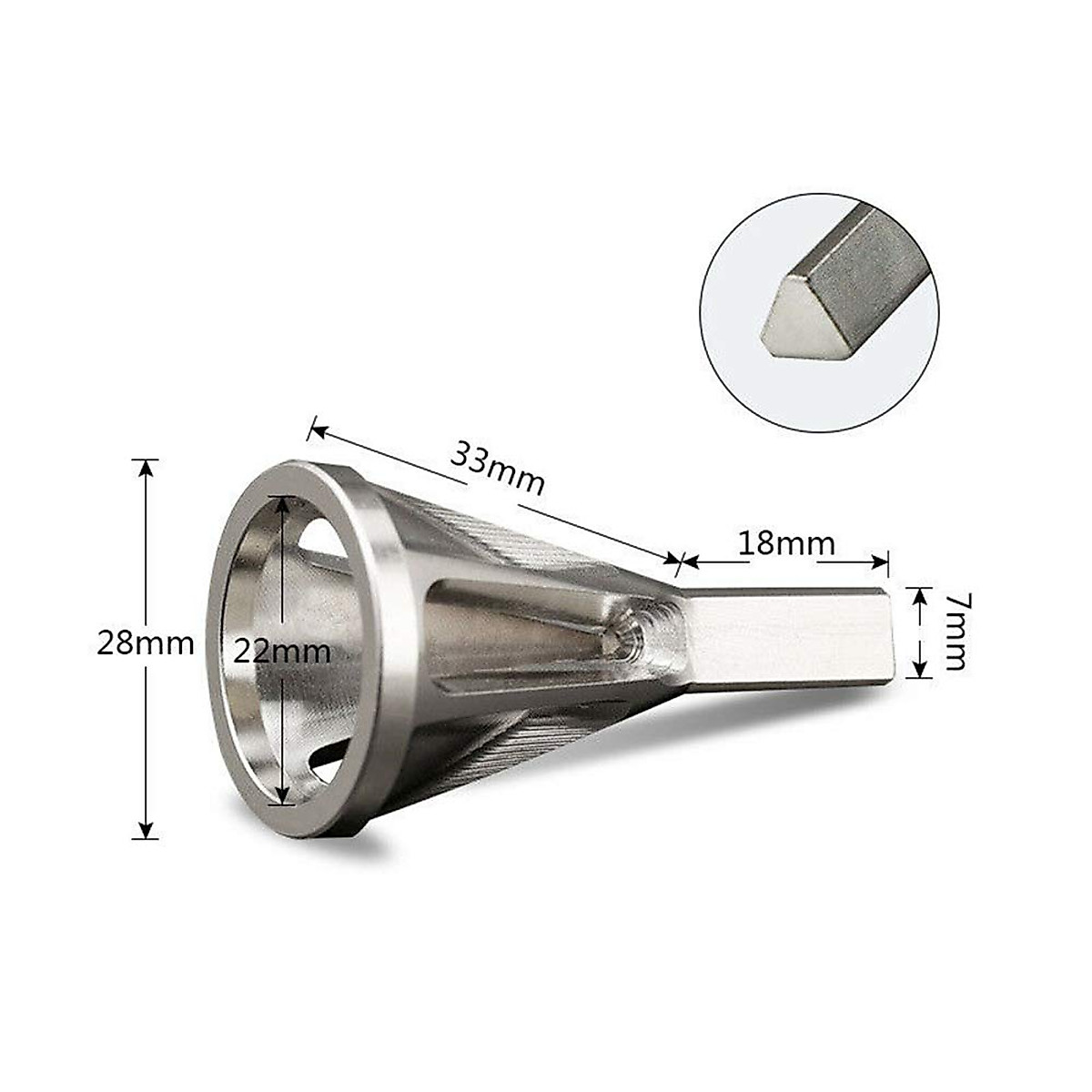 Deburring External Chamfer Tool, Deburring Tool Hard High Speed Stainless Steel Remove Burr Quickly Repairs Tools for Drill Bit External Chamfer Silver Triangle 4PCS