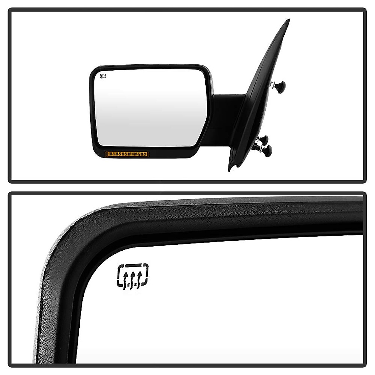 ACANII - Power Heat LED Signal Puddle View Mirror Passenger Side Original Style For 2007-2014 Ford F150 PickUp Right